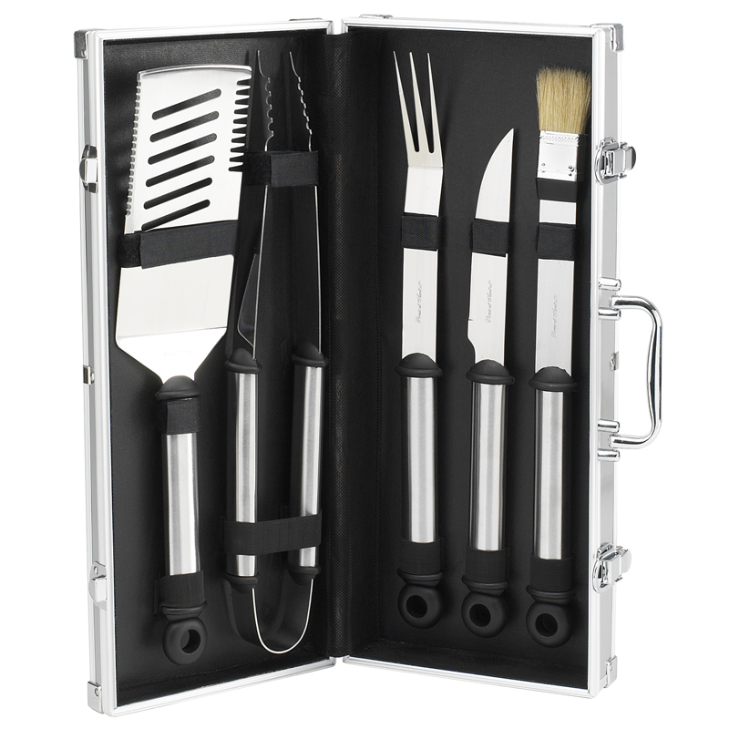 Fire up your next barbecue with this 5pc Stainless Steel BBQ set ...